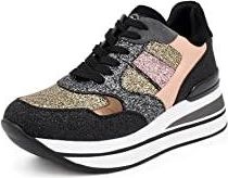 Queen Helena Baskets Basses Sneakers Femme X27 48 Pink Black, 36 EU