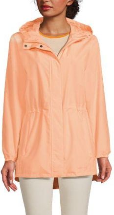 Lands End Wasserdichte Regenjacke mit Packfach, Damen, Größe:40-42 regular, Orange, Polyester, by Lands End