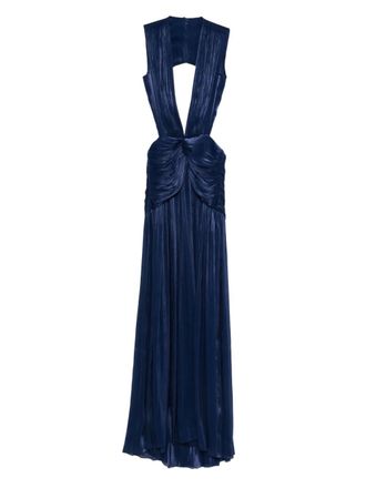 Costarellos Silla Maxikleid mit drapiertem Ausschnitt - Blau