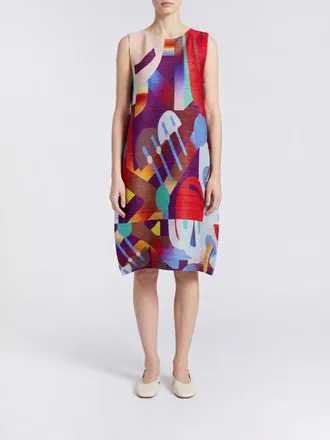 Pleats Please Issey Miyake Kleid Damen Farbe Rot