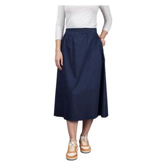 Gran Sasso Femme, Jupes, Bleu, Taille: 38 FR Jupe Midi en Coton