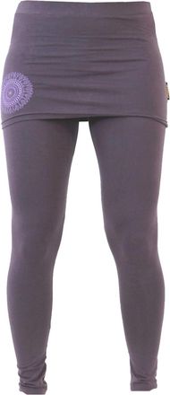 Guru Shop Yoga-Hose, Leggings mit Minirock Bio BW Yogi - Plum, Damen, Baumwolle, Size:XXL