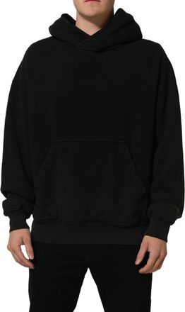 Dolce & Gabbana Black Cotton Hooded Men Sweatshirt Sweater Clothing