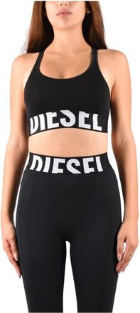 Diesel Ufsb Cotton Race Bralette XL - - Tops - Damen - Schwarzk - S