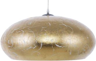 Beliani Beliani - H&auml;ngeleuchte Gold Metall runder Schirm in Blattgold-Optik Moderner Stil