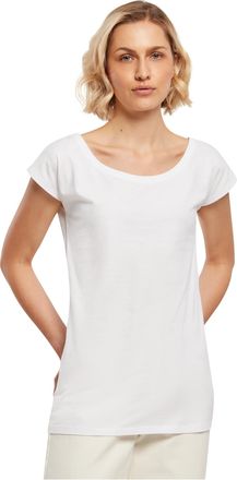 Build Your Brand Damen T-Shirt Ladies Wide Neck Tee, Farbe White, Größe XXL