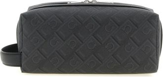 Ferragamo Femme, Sacs, Noir, Taille: ONE Size Dopp Kit Beauty