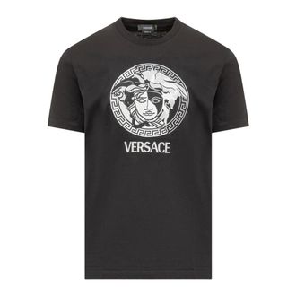Versace Homme, Tops, Noir, Taille: L T-Shirt Brod&eacute; M&eacute;duse