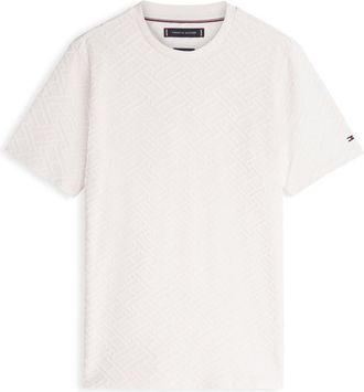 Tommy Hilfiger Elastisches T-Shirt mit aufgesetztem Frottee-Monogramm in