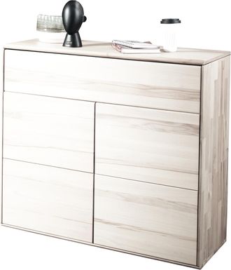 M&ouml;belando Kommode >KM-0662< 2 T&uuml;ren, 1 Schub, 1 Boden, Kernbuche massiv - 100x89x40cm (BxHxT