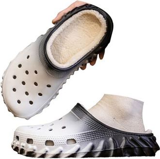 Generic Sabots dhiver classiques doubl&eacute;s de fourrure pour femme et homme - Int&eacute;rieur et ext&eacute;rieur - Doublure en polaire l&eacute;g&egrave;re - Pantoufles de travail douces 