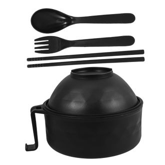 Amosfun Mikrowellengeschirr Ramen Sch&uuml;ssel Set Mit Deckel Und Besteck Mikrowellentopf Bpa-freies Kunststoffsalat Nudelschalen F&uuml;r Suppe Reis Vielseitig Sp&uuml;lma