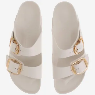 Birkenstock Unisex Sandals Ariziona White Synthetic Slippers Flat Shoes