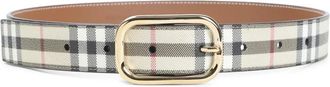 Burberry Gürtel - Check Archive Beige Polyurethane Belt - Gr. S - in Grau - für Damen