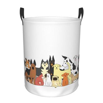 Generic S&uuml;&szlig;e Hunde W&auml;schekorb Rund Aufbewahrungskorb Mit Henkel W&auml;schebeh&auml;lter F&uuml;r Lagerung Badezimmer Kleidung