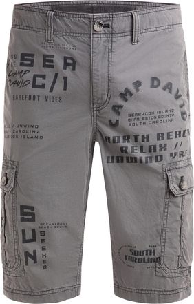 Camp David Cargo Shorts mit vielen Label Prints