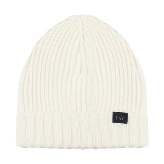 Fay Gerippte Strickm&uuml;tze - - Accessories - Herren - Wei&szlig; - ONE SIZE
