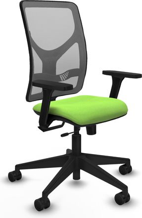 Piqueras y Crespo Stuhl geeignet f&uuml;r die Arbeit mit 3D-Armen, h&ouml;henverstellbare Lendenwirbelst&uuml;tze, ausgestattet mit Syncro/Traslack und Schneideschaum, Grau/Pistazie