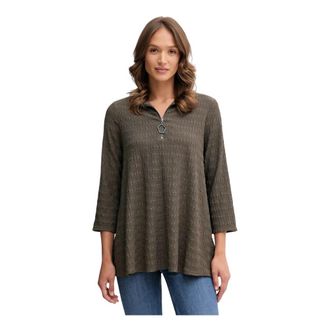 Joseph Ribkoff Oberteil mit Rei&szlig;verschluss und Struktur - - Blouses & Shirts - Damen - Gr&uuml;n - 3XL