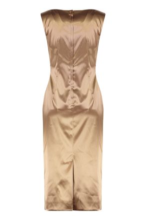 Dolce & Gabbana Womens Dress Stretch Satin Bronze Acetate