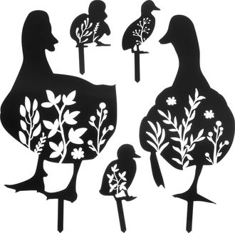 Cabilock 6 Stücke Enten Deko Figuren Gartenstecker Frühlingsdeko Ente Figur Dekofigur Gartenfiguren Garten Statue Gartendeko Tiere Stecker Zaunhocker Rasen Ter