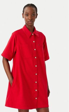 Tommy Jeans Jeanskleid DW0DW22847 Rot A-Line Fit
