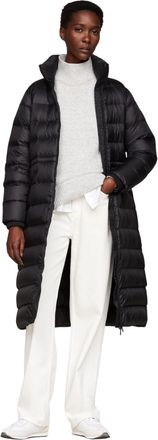 Tommy Hilfiger Damen Daunenmantel Funnel Maxi Coat Knielang, Schwarz (Black), XXS