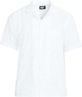 Lands End Besticktes Popeline-Hemd, Herren, Größe:56-58 regular, Weiß, Baumwolle, by Lands End