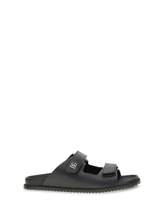 Dolce & Gabbana Mens Sandals Calfskin Black
