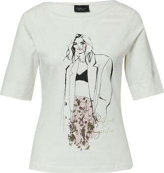 s.Oliver Black Label s.Oliver Schwarz LABEL Damen 2166638 T-Shirt, White, 42