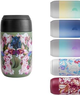 Chilly's Series 2 Tasse &agrave; caf&eacute; - Acier Inoxydable avec Surface Douce et Joint Solide - R&eacute;utilisable, Double Paroi, Isolation sous Vide - Orchid Panther, 340ml