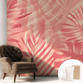 Tulup Carta Da Parati Con Design Moderno - Con Motivi Moderni - Fotomurali In Tnt Soggiorno Camera De Letto Sala Ufficio Foglie Tropicali 250x250 Cm