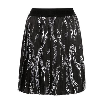 Versace Jeans Couture Schwarzer Rock Aw24 Eleganter Stil - - Skirts - Damen - Schwarzk - 2XS