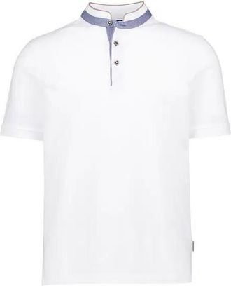 Bugatti Herren Polo-Shirt wei&szlig; Baumwoll-Piqu&eacute;