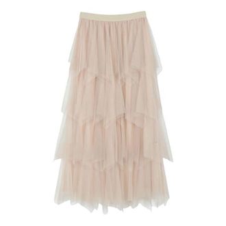 Generic Jupe Longue Hiver 2025 Jupe Fleurie Âgée Maxi Tartan Bouffante Tres Mousseline Classique Viscose Ouverte Poche Métallique Franges Elegante Raphia Bron