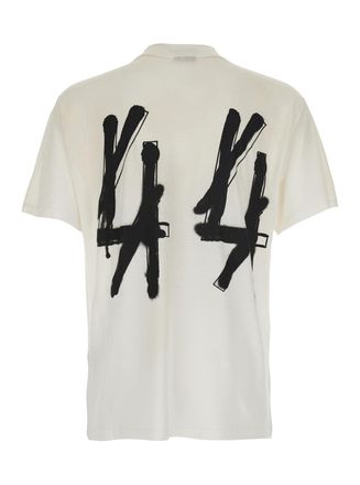 44 Label Group Mens T-Shirt Rlxd Slim Tee White Silk T-Shirts And Polos