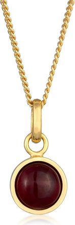 Elli Halskette Damen Solit&auml;r Basic Rund mit Granat Edelstein in 925 Sterling Silber vergoldet