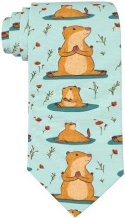 Generic Yoga Avec Des Capybaras Mignons Cravates Hommes Décontractée Cravates Polyvalente Cravate Homme Pour Bureau Entreprise Scolaires