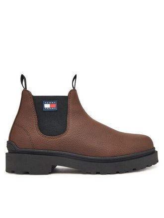 Tommy Jeans Klassische Stiefeletten Tjm Chelsea Leather Wl EM0EM01670 Braun