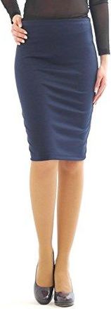 YESET Jupe Crayon Midi Jupe Jupe midi Longueur Genou Business Stretch Moulant - Bleu fonc&eacute;, L-XL