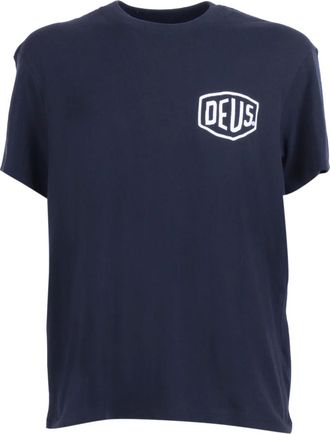 Deus Homme, Tops, Bleu, Taille: M Frontage T-shirt