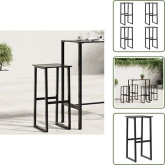 vidaXL Barhocker 4 Stk. Schwarz 38x38x80 cm Pulverbeschichteter Stahl - Barhocker - Tresenhocker - Gartenst&uuml;hle - Outdoor M&ouml;bel - Metallst&uuml;hle - The Living