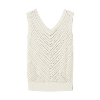 Twin-Set Actitude, Femme, Tops, Blanc, Taille: 40 FR Top &agrave; col en V