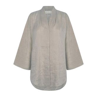 Cortana Oversized V-Ausschnitt Gestreiftes Shirt - - Blouses & Shirts - Damen - Gr&uuml;n - M