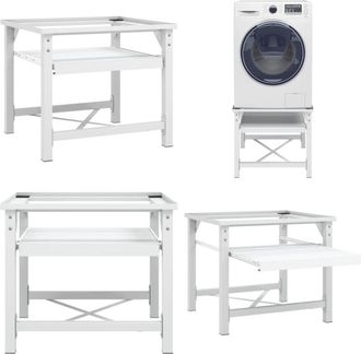 vidaXL Vidaxl - Socle pour machine à laver avec étagère coulissante Blanc - socle pour machine à laver - socles pour machine à laver - Home & Living