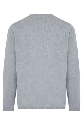 Stone Island Mens Crew Neck Cotton Sweater Grey Sweatshirts
