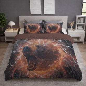 Generic Bettw&auml;sche 240 x 260 cm Bettw&auml;sche Set Bettbezug Set Weich Microfaser Bettbez&uuml;ge weich & b&uuml;gelfrei Cool Tiere Basketball Mikrofaser Mit Rei&szlig;verschluss