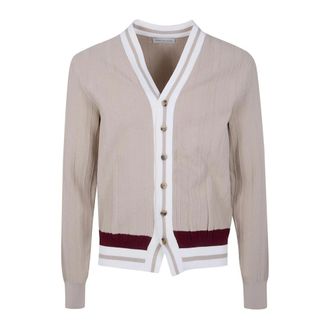 Dries Van Noten Magpie Gestreifter V-Ausschnitt Cardigan - - Knitwear - Herren - Beige - M