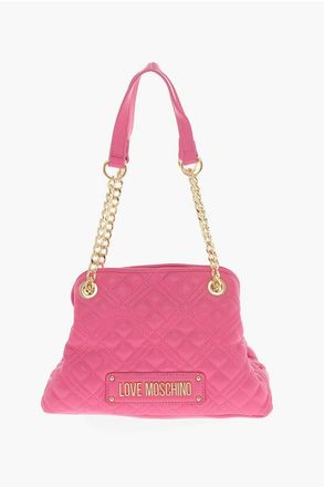 Moschino LOVE Mini Quilted Shoulder Bag With Gold Logo size One Size
