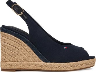 Tommy Hilfiger Espadrilles Tommy Hilfiger Flag High Wedge Espad Slingback FW0FW09343 Dunkelblau